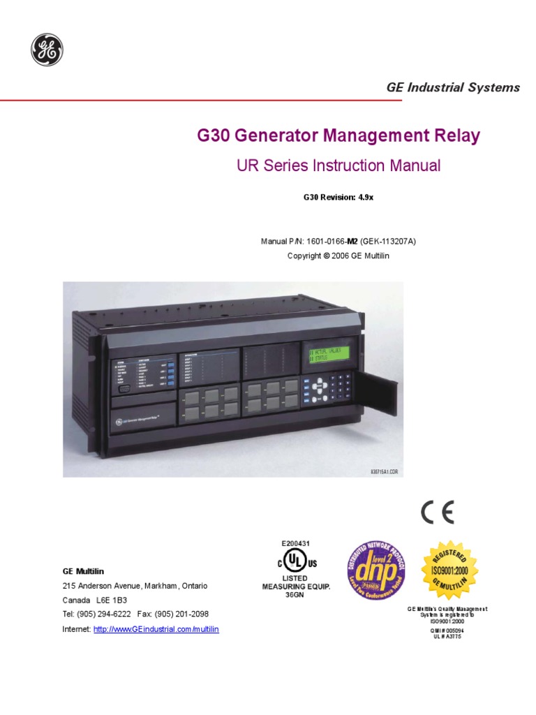 GE PC G30 Relay - Manuale | PDF | Signal (Electrical Engineering ...