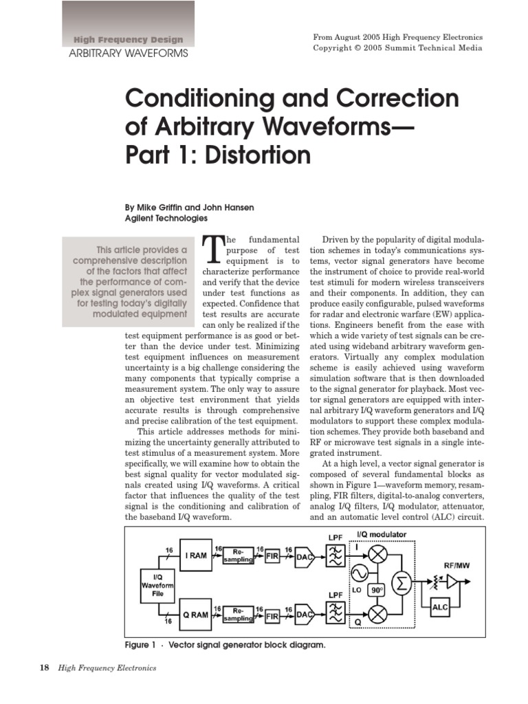 Conditioning and Correction of Arbitrary Waveforms - Part 1: Distortion ...