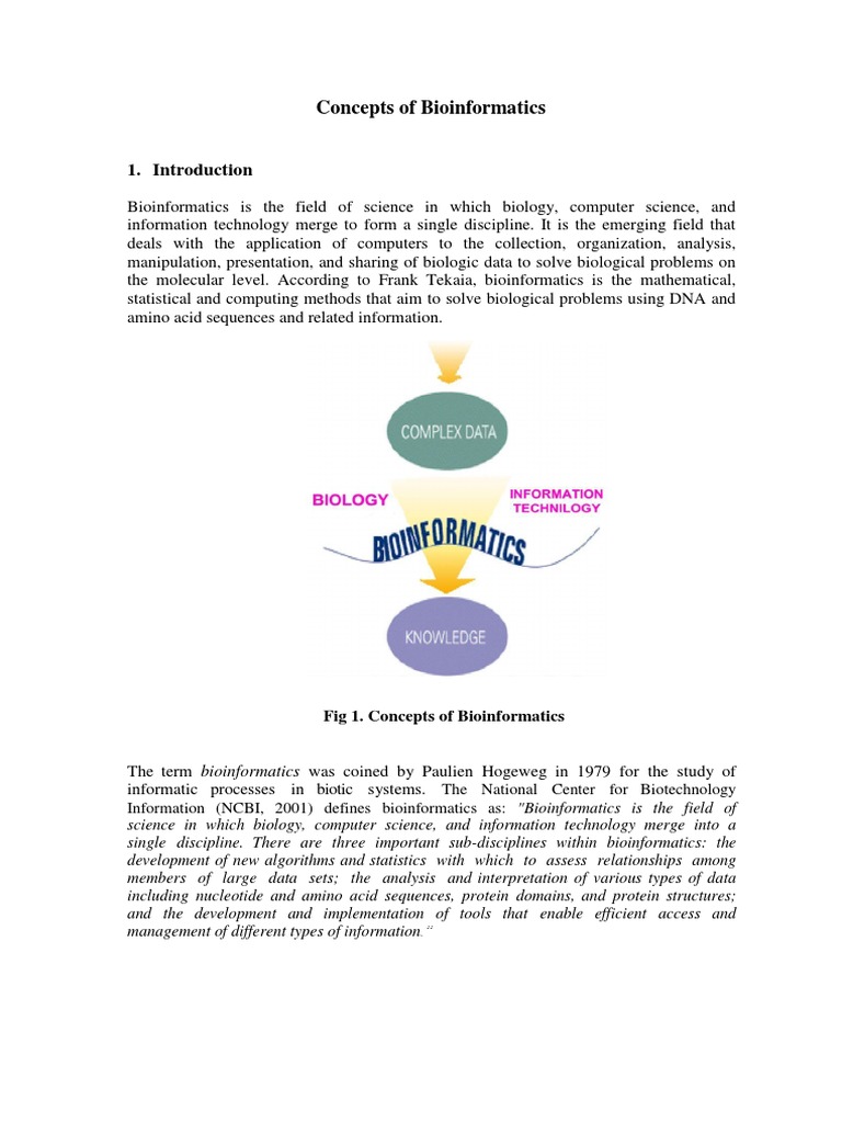 Concepts of Bioinformatics PDF | PDF | Bioinformatics | National Center ...