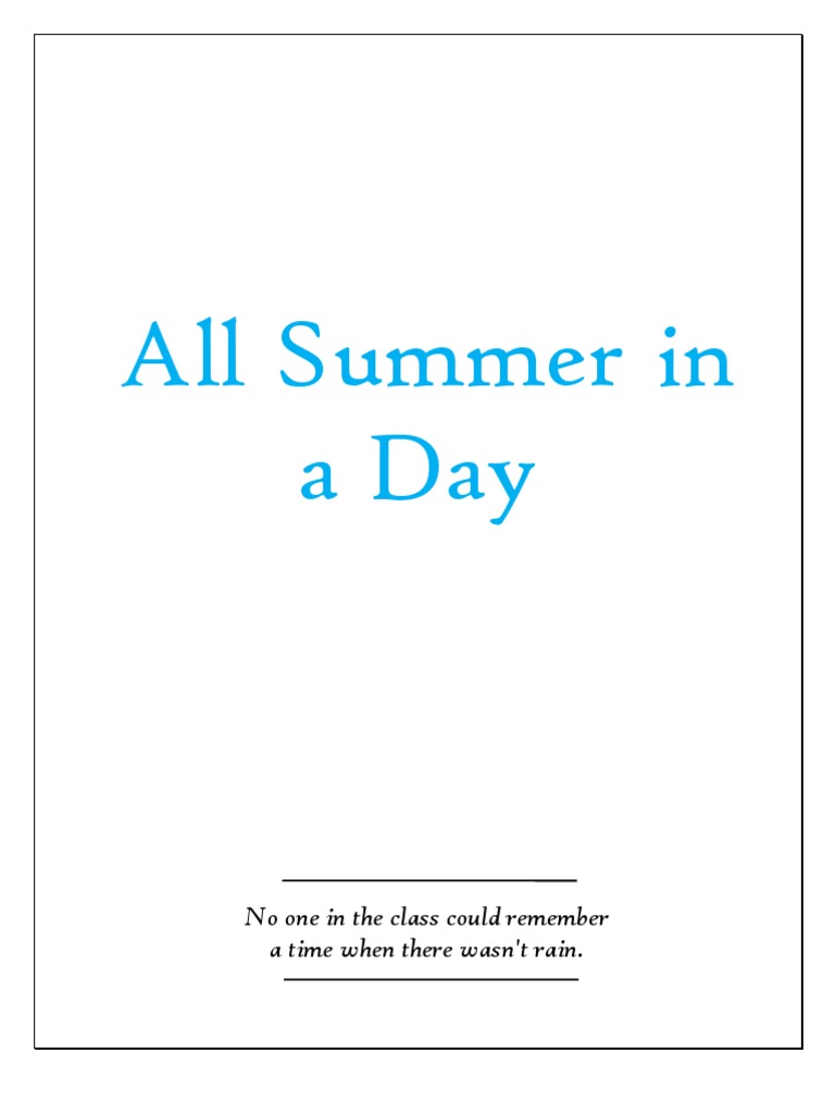 All Summer in A Day | PDF | Nature