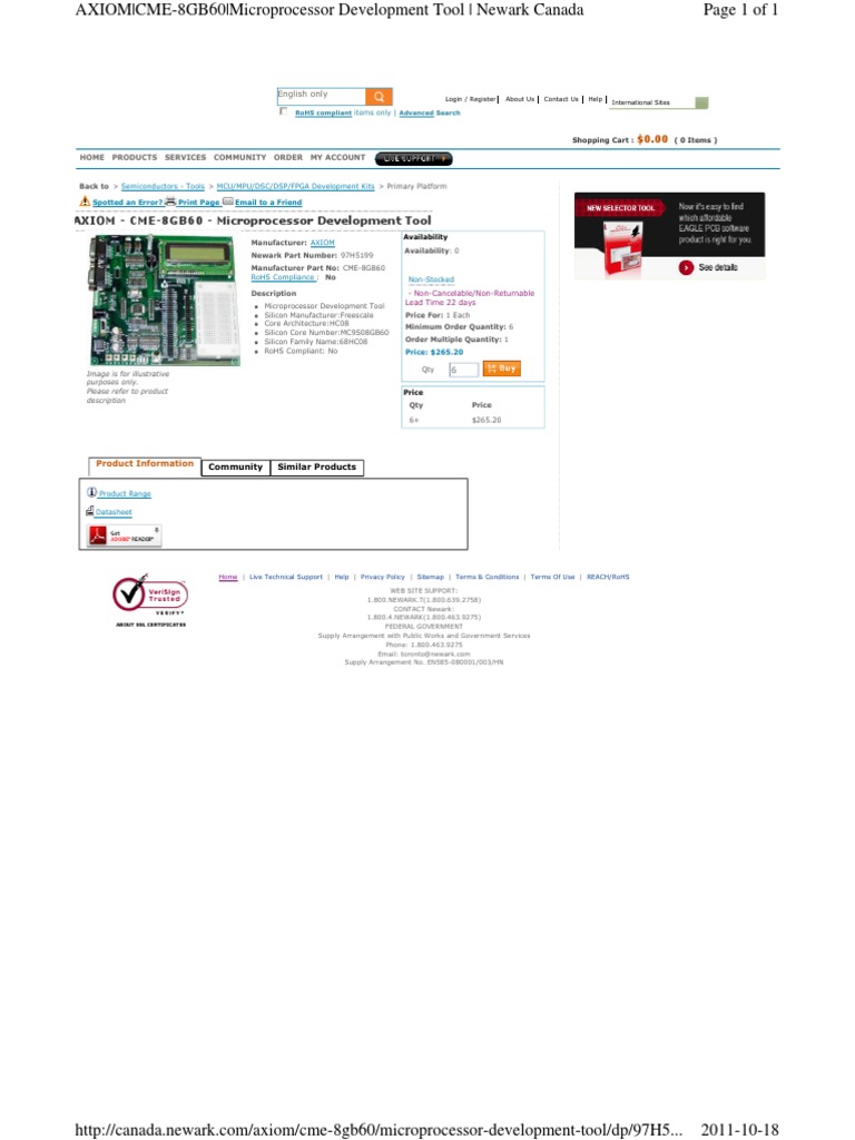 AXIOM - CME-8GB60 - Microprocessor Development Tool: Semiconductors ...