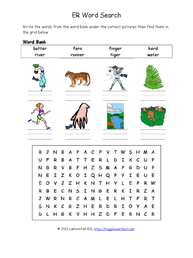 ER Word Search Activity | PDF