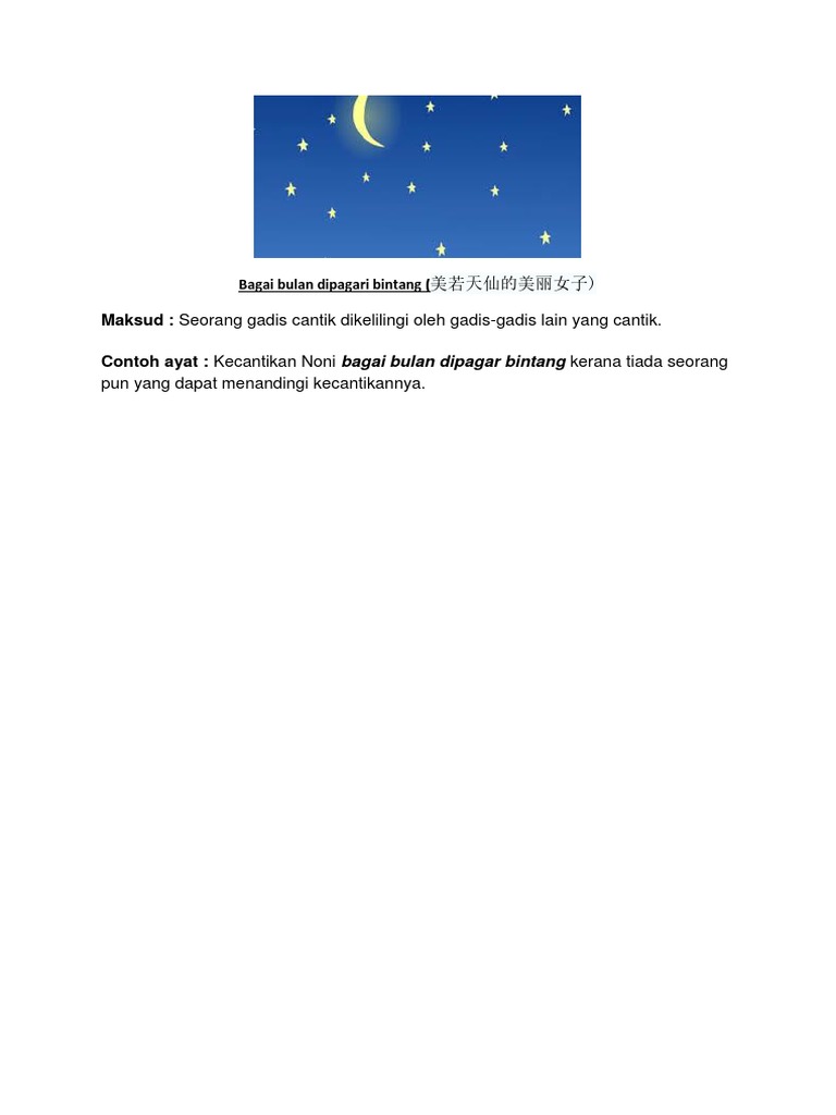 Contoh Bina Ayat Bagai Bulan Dipagar Bintang - Edward Turner