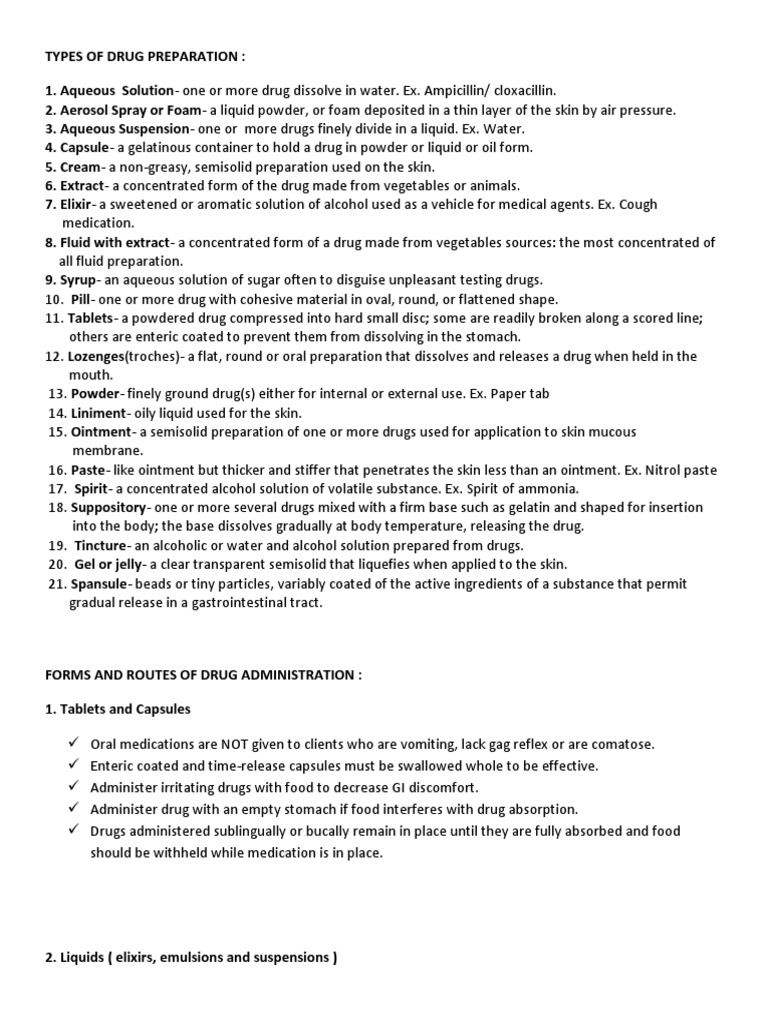 Types of Drug Preparation | Topical Medication | Injection (Medicine)