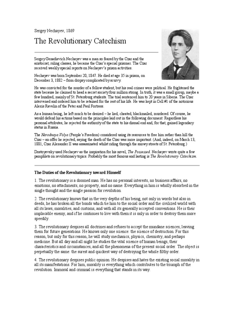 The Revolutionary Catechism - Sergey Nechayev | PDF