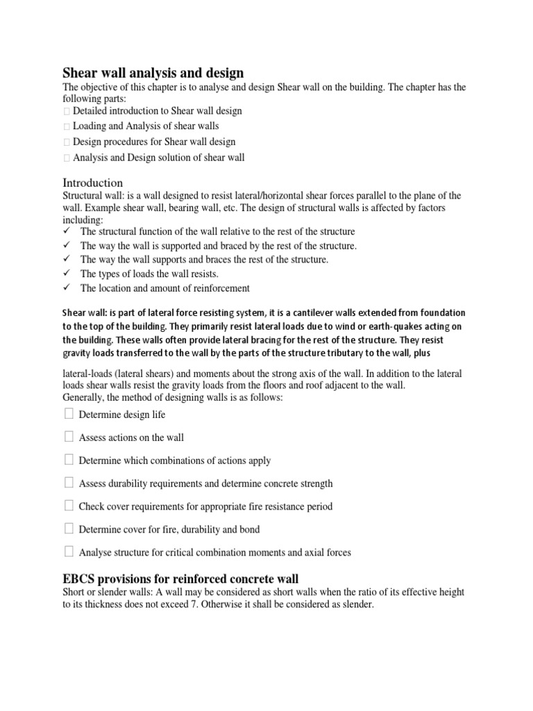 Shear Wall Analysis and Design | PDF | Wall | Column
