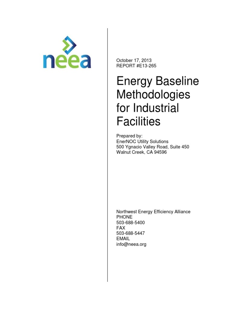 Energy Baseline Methodologies For Industrial Facilities | PDF ...