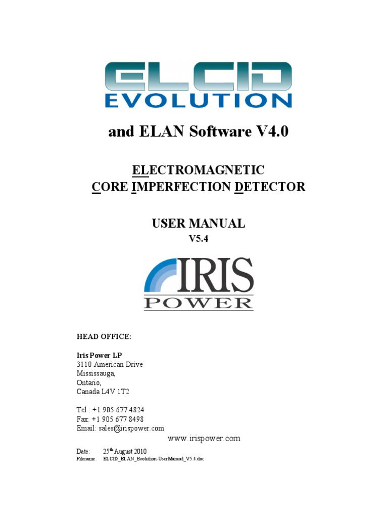 ELCID ELAN Evolution User Manual | PDF | Insulator (Electricity ...