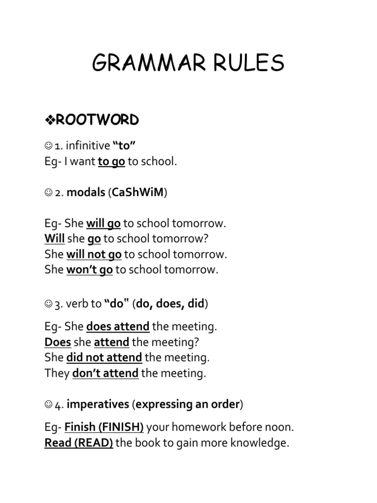 Grammar Rules 1 | PDF