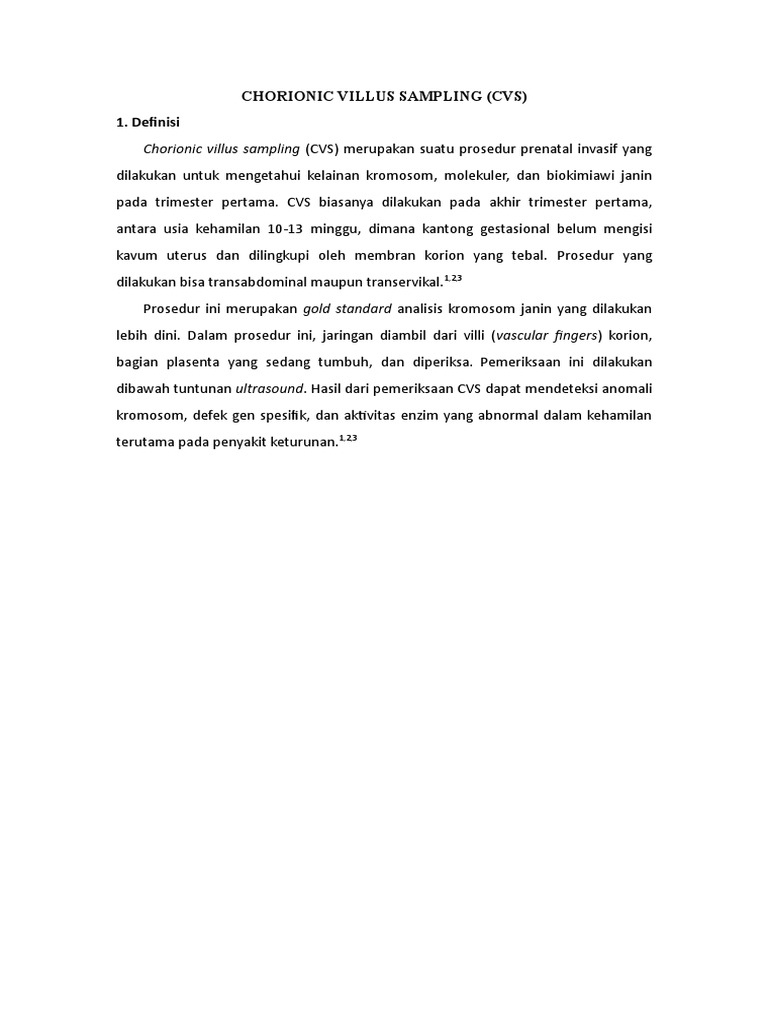 Chorionic Villus Sampling | PDF