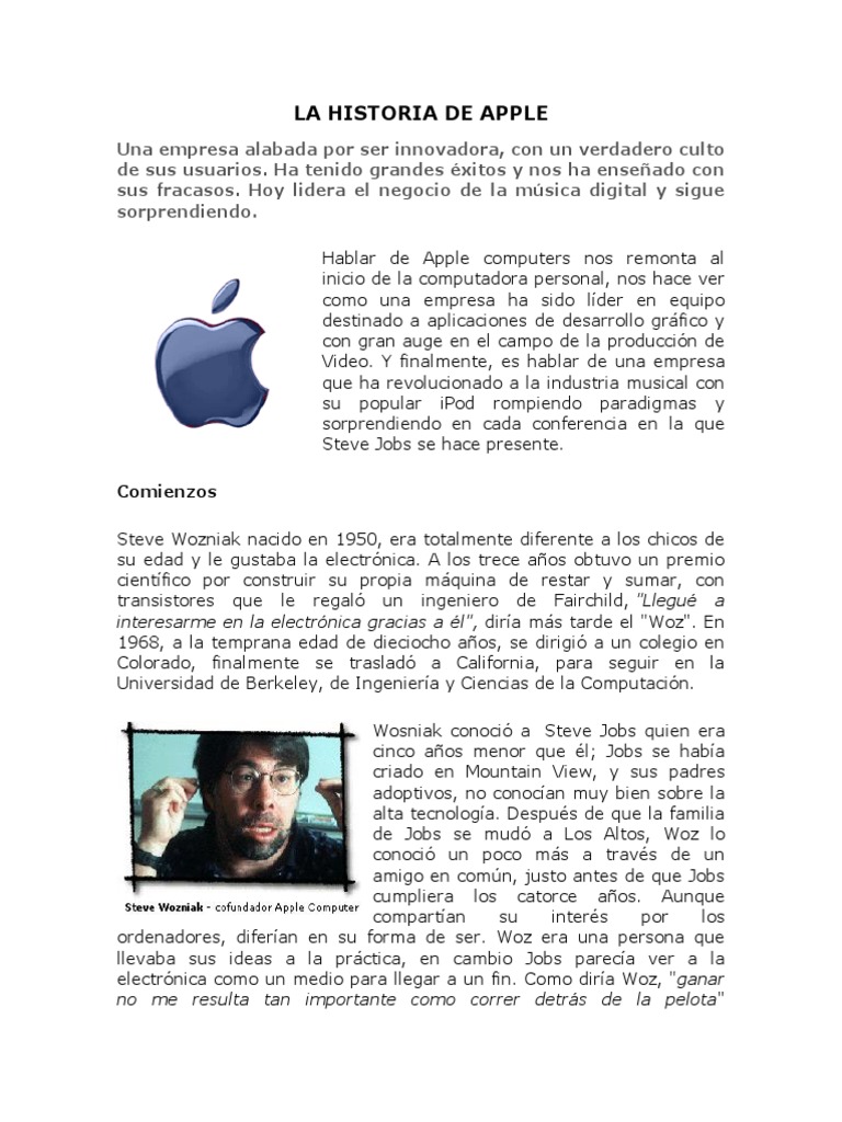 La Historia de Apple | PDF | Yo pod | Apple Inc.