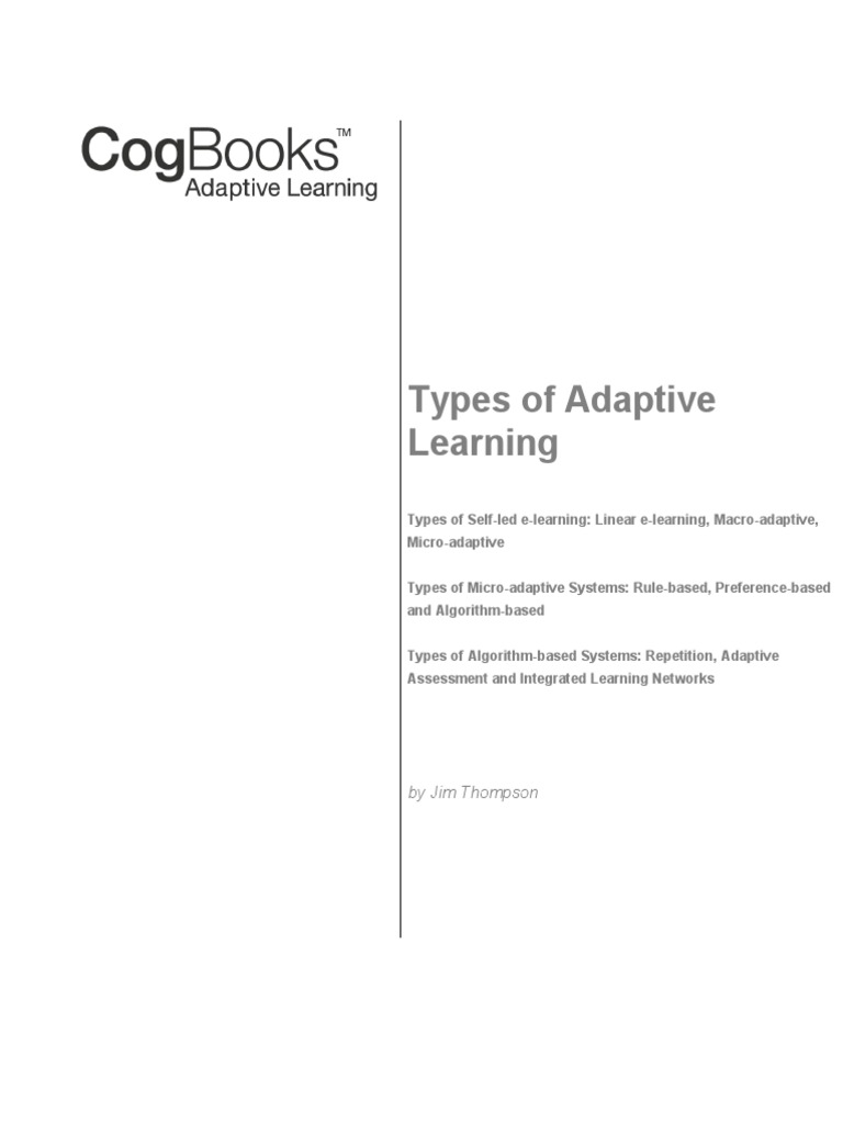 Adaptive Learning - Types of Adaptive Learning | PDF | Educational Technology | Educational ...