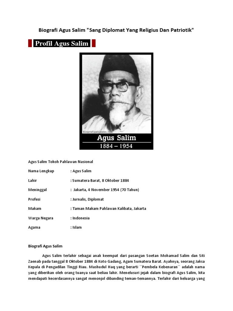 Biografi Agus Salim | PDF