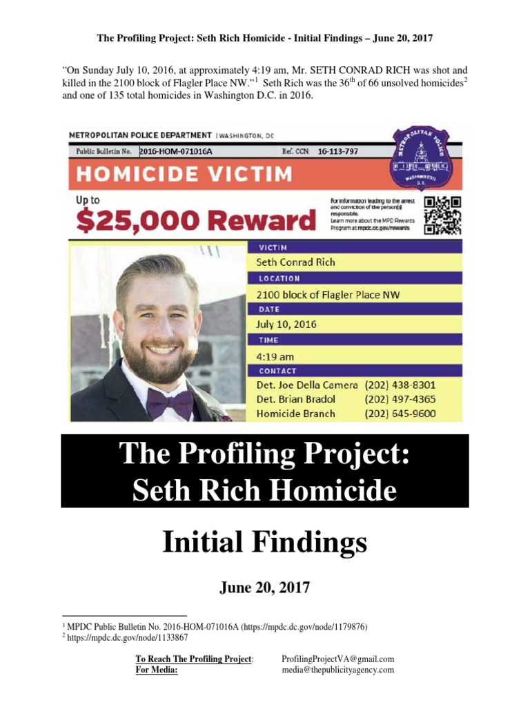 The Profiling Project Seth Rich Report | PDF | Offender Profiling ...
