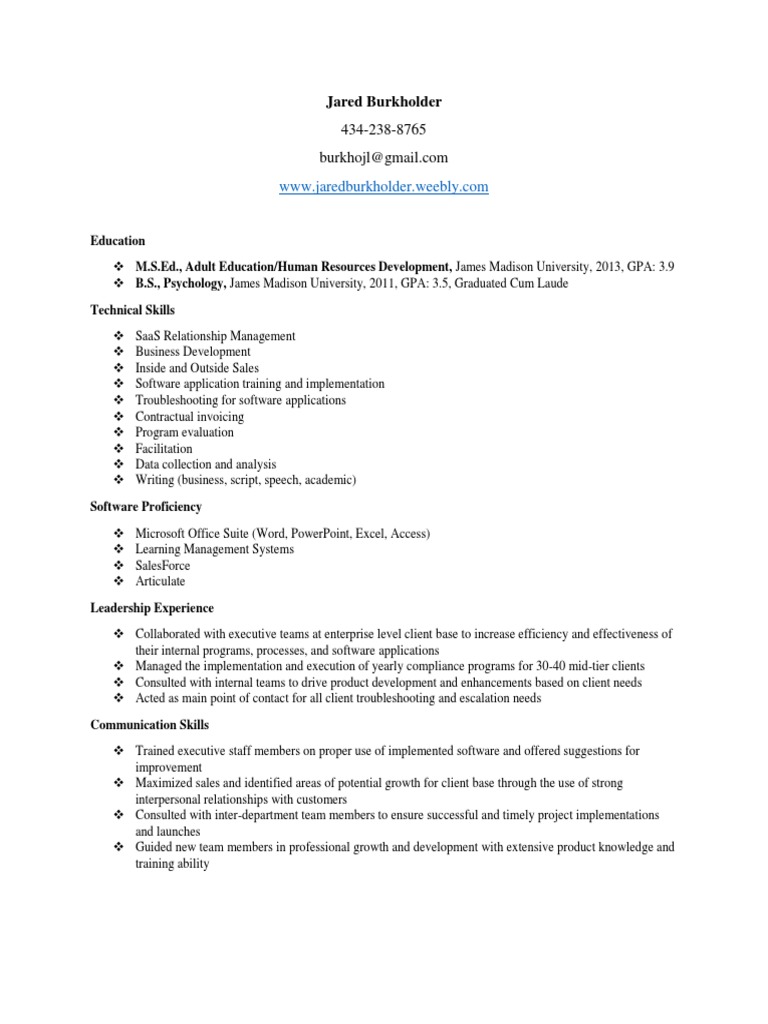 Jared Resume 2017 Pdf Software As A Service Software