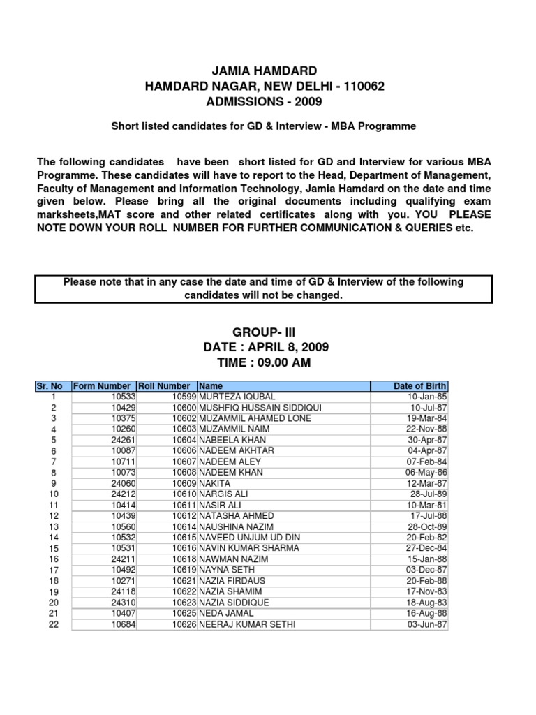 MBA GD & Interview List 2009 | PDF | Business