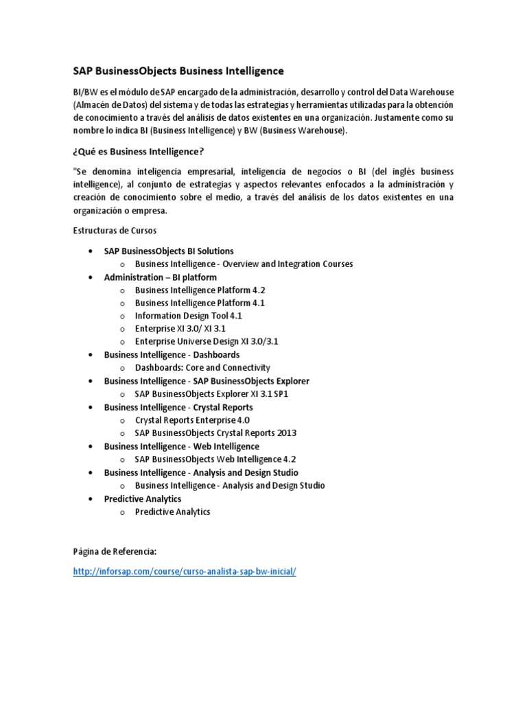 SAP BusinessObjects Business Intelligence | PDF