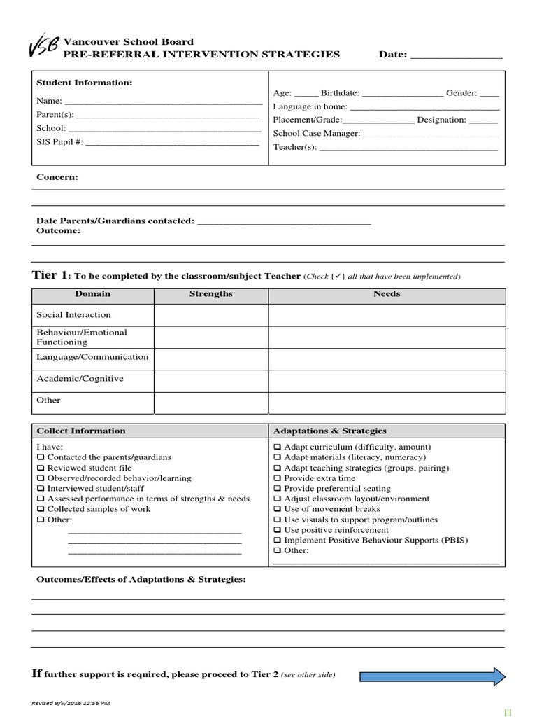 Pre Referral Intervention Strategies | PDF | Action (Philosophy) | Pedagogy