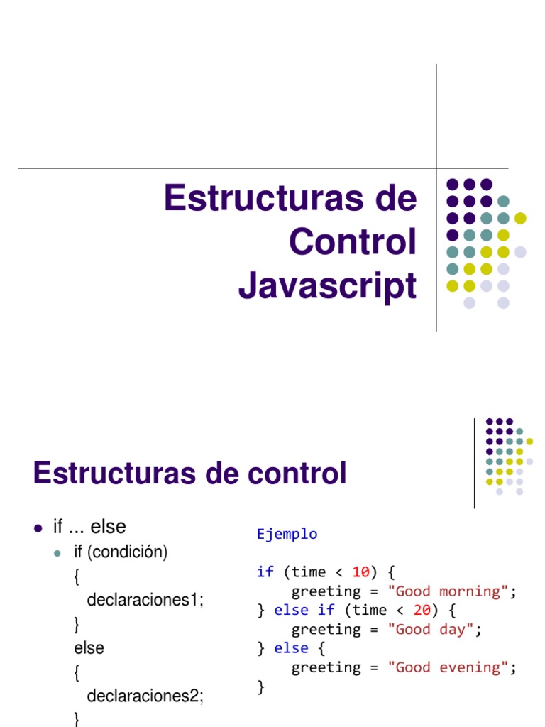 Clase 6. Estructura de Control - Javascript | PDF | Programación orientada a objetos ...