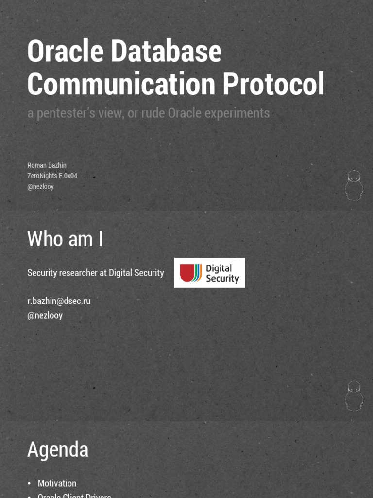 Oracle Database Communication Protocol A Pentester S View Of The Tns Protocol Pdf Oracle