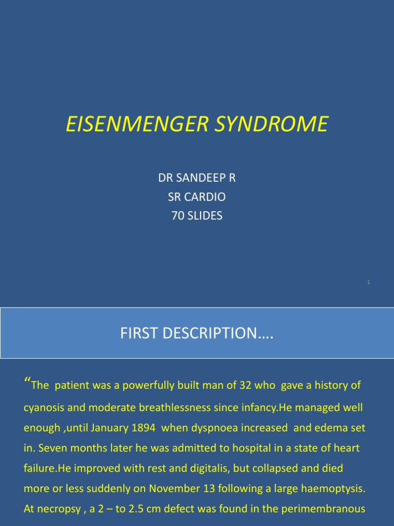Dr Sandeep Eisenmenger Syndrome Pdf Congenital Heart Defect