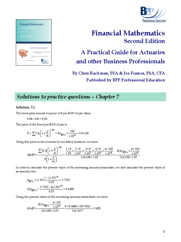 FM Textbook Solutions Chapter 7 Second Edition | PDF | Bond Duration ...
