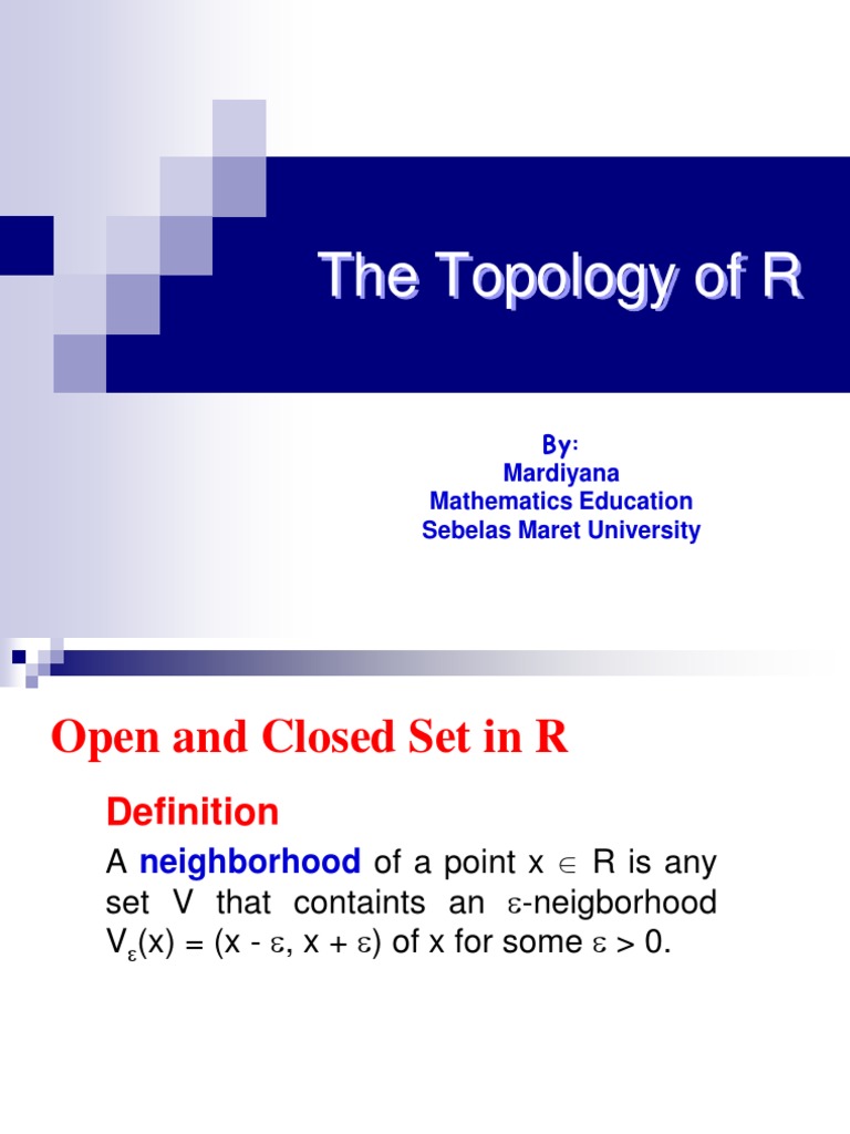 Chapter 10 The Topology of R | PDF | Metric Space | Compact Space