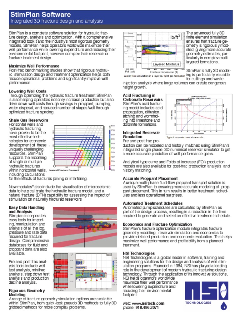 Nsi Stimplan Software Profile Revised 2 | PDF | Hydraulic Fracturing ...