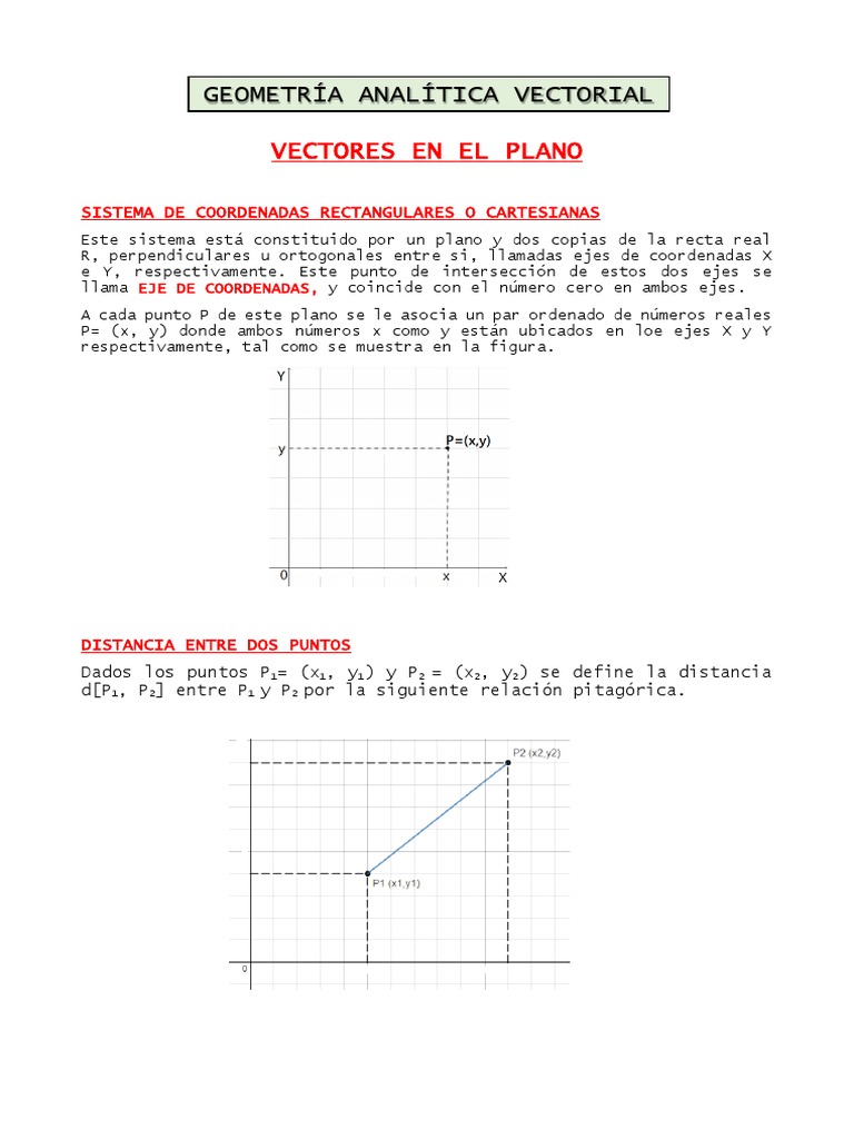 Representación geométrica y operaciones algebraicas de vectores en el plano | PDF | Vector ...