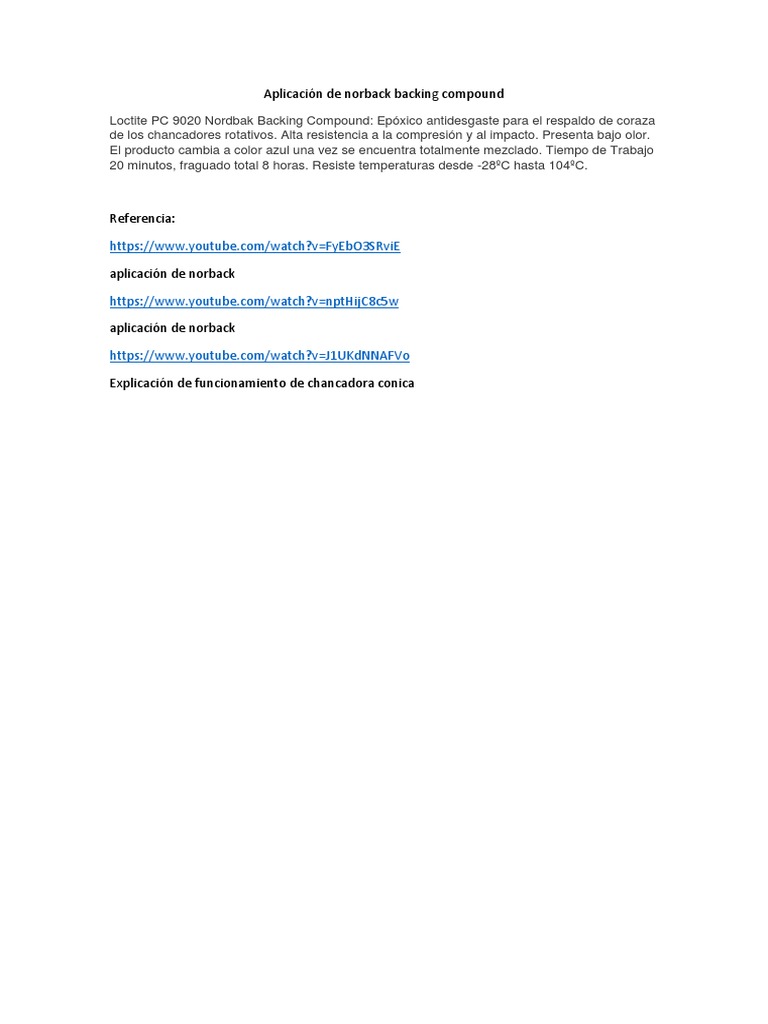 Aplicación de Loctite PC 9020 Nordbak | PDF