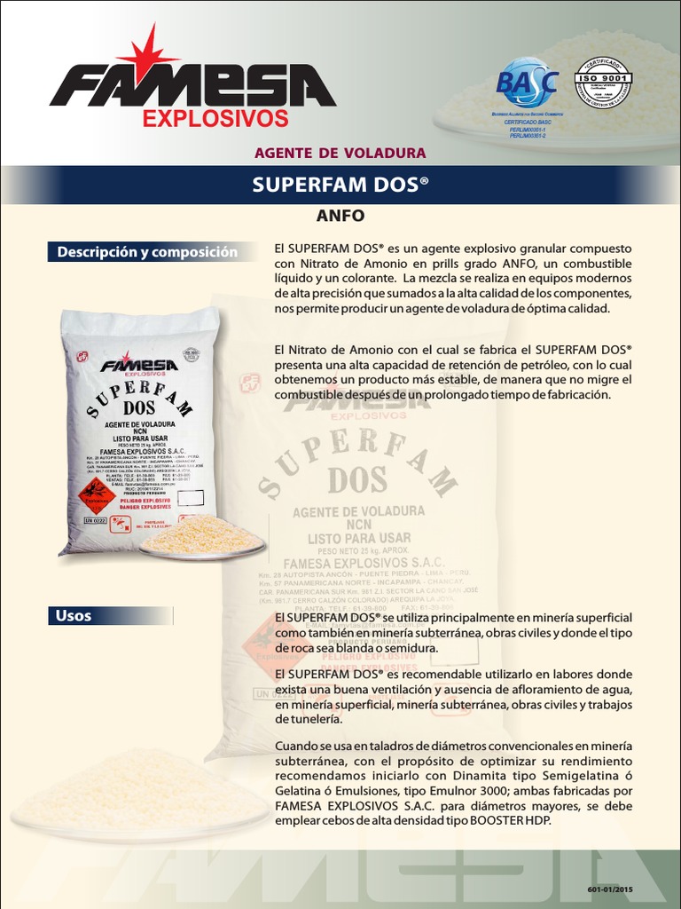 Explosivo Famesa | PDF | Material explosivo | Química