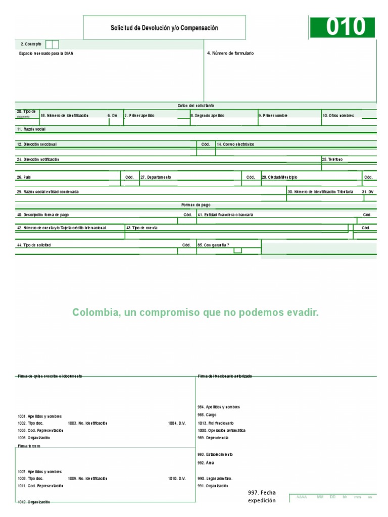 Formato 010 8 Solicitud Devolucion Compensacion | PDF | Ajedrez | Juegos y actividades
