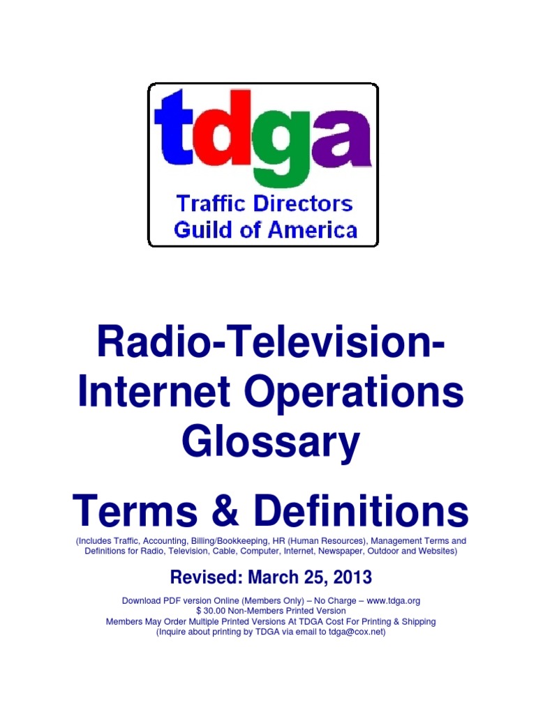 Radio-Television-Internet Operations Glossary of Terms & Definitions ...