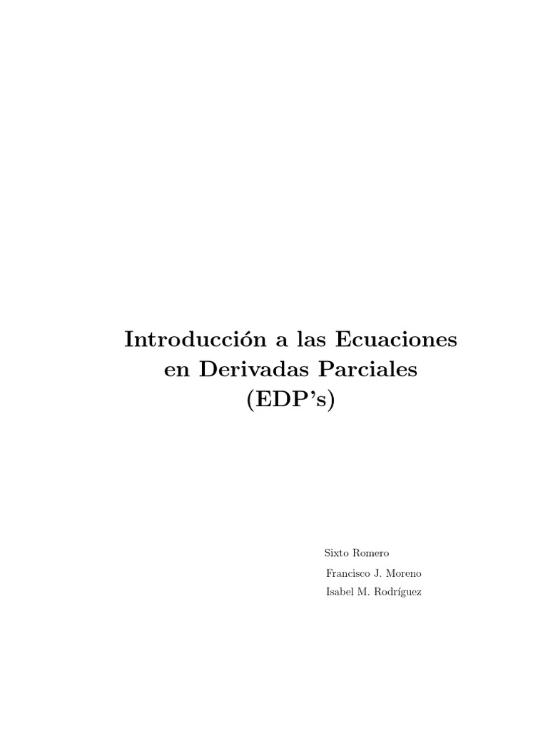 Introducción A Las Ecuaciones en Derivadas Parciales PDF | PDF | Ecuación diferencial parcial ...
