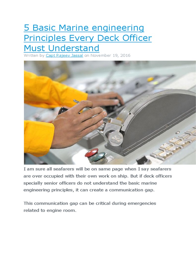 5 Basic Marine Engineering Principles Every Deck Officer Must ...