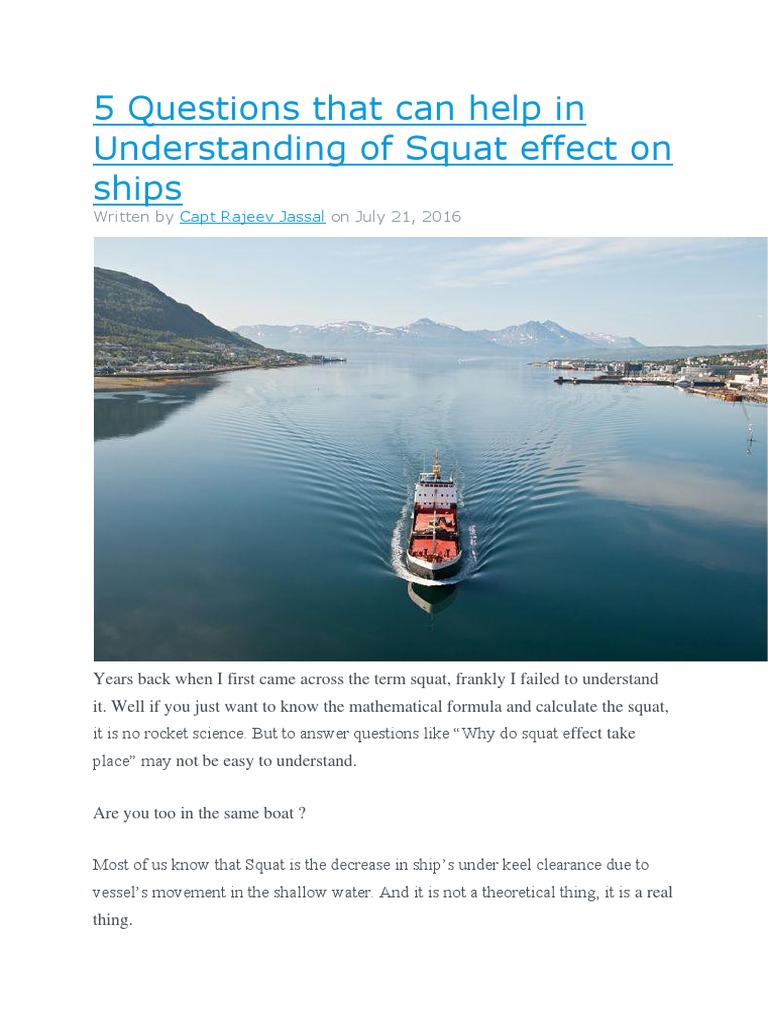 Understanding Ship Squat Effects | PDF | Buoyancy | Ships