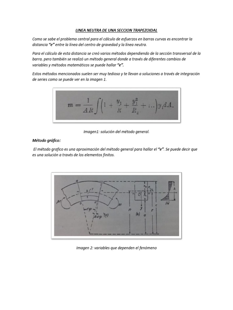 Linea Neutra de Una Seccion Trapezoidal | PDF | Integral | Enseñanza de ...