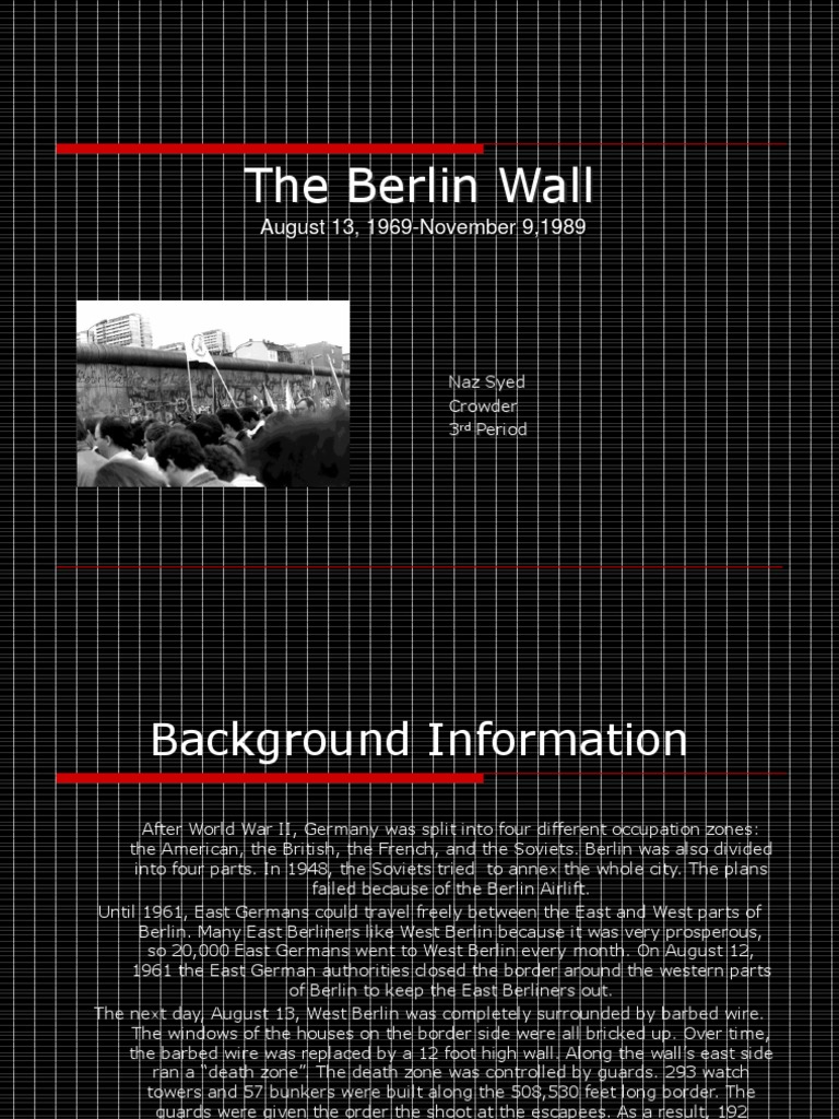 The Berlin Wall | PDF | Berlin Wall | East Germany