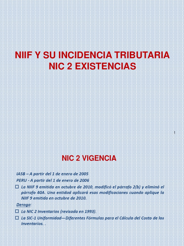 NIC 2: Inventarios y su Aplicación en Perú | PDF | normas ...