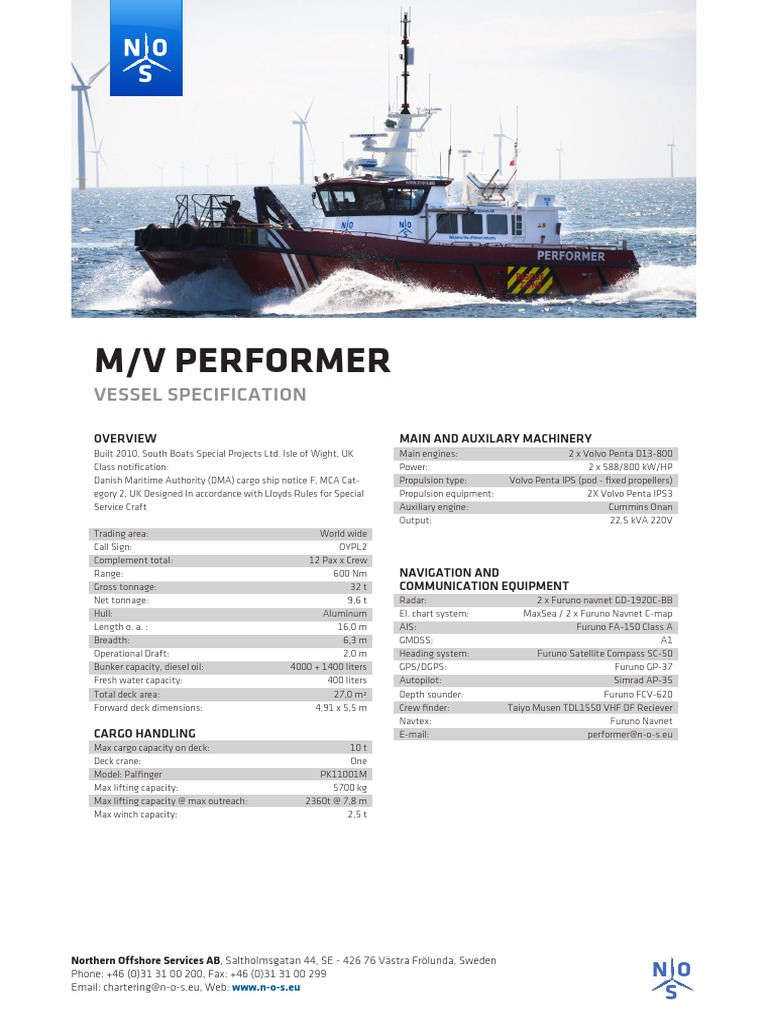 MV Performer | PDF | Waterway And Maritime | Transport