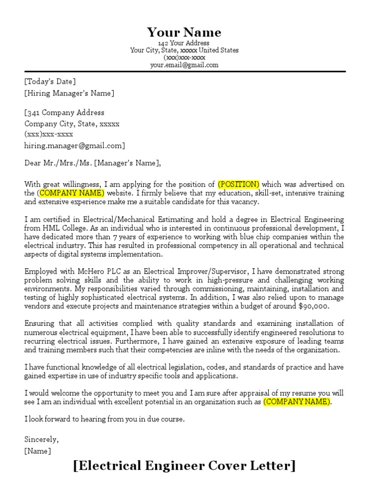 Electrical Engineer (Professional) CLASSIC Template | PDF