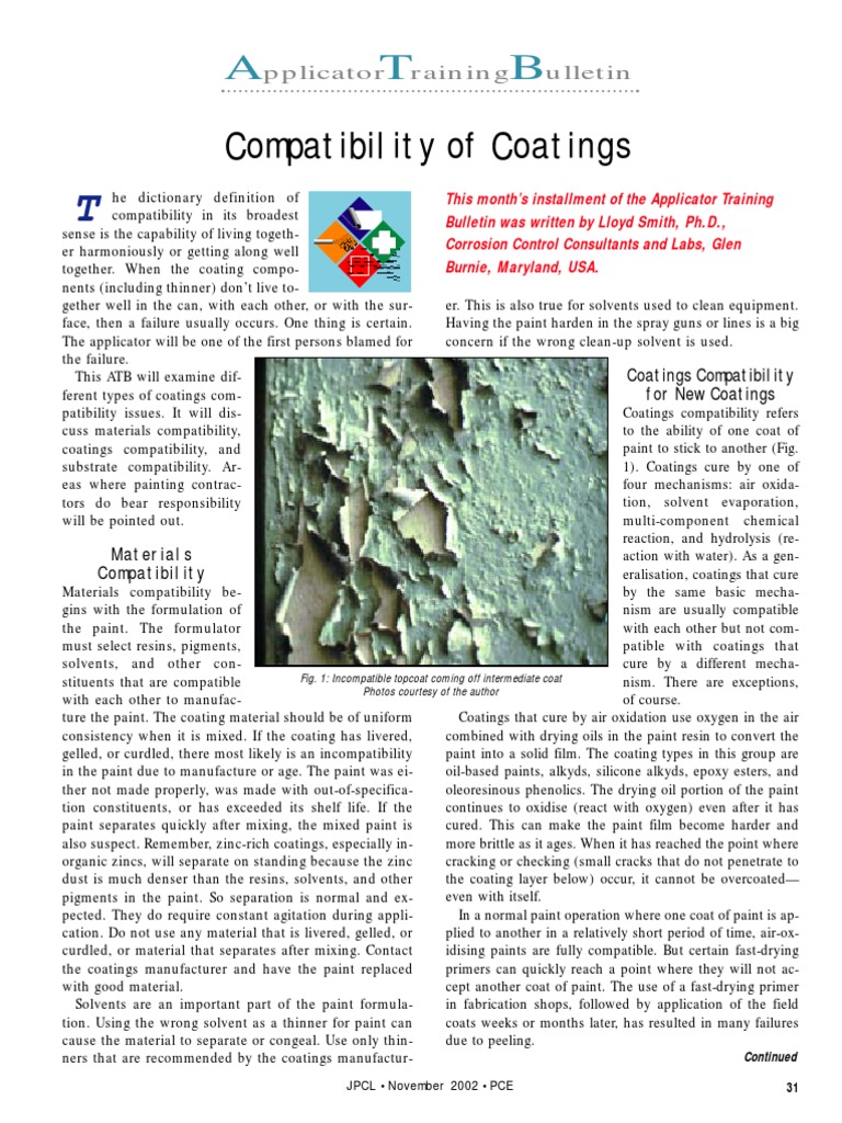 Compatibility of Coatings | PDF | Paint | Galvanization