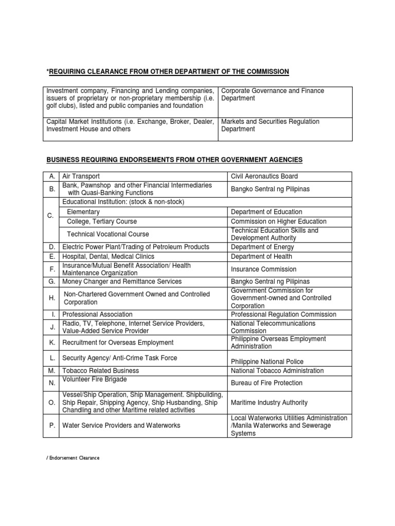 Endorsement Clearance | PDF | Securities (Finance) | Security