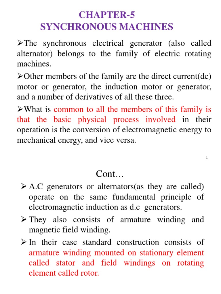 Chapter 5 (Synchoronous Machine) | PDF | Electric Generator | Physical Quantities
