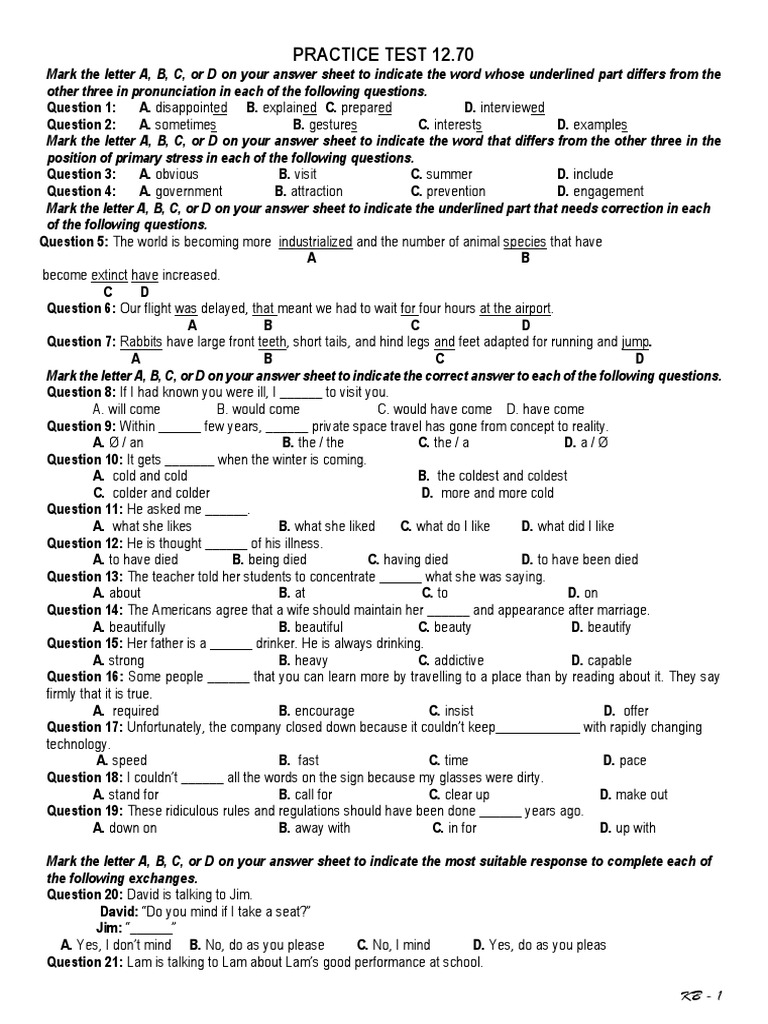Practice Test 12.70 | PDF | Feminism | Gender Studies