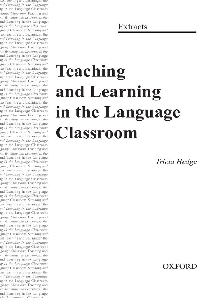 Teaching and Learning in The Language Classroom, by Tricia Hedge PDF ...