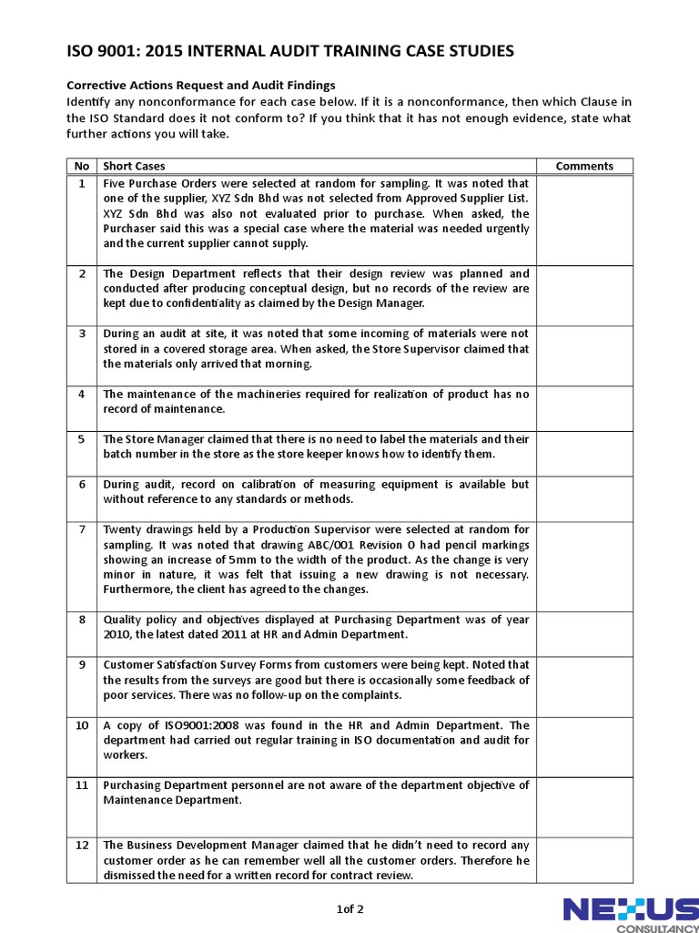 Case Studies - ISO 9001-2015 | Download Free PDF | Iso 9000 | Business