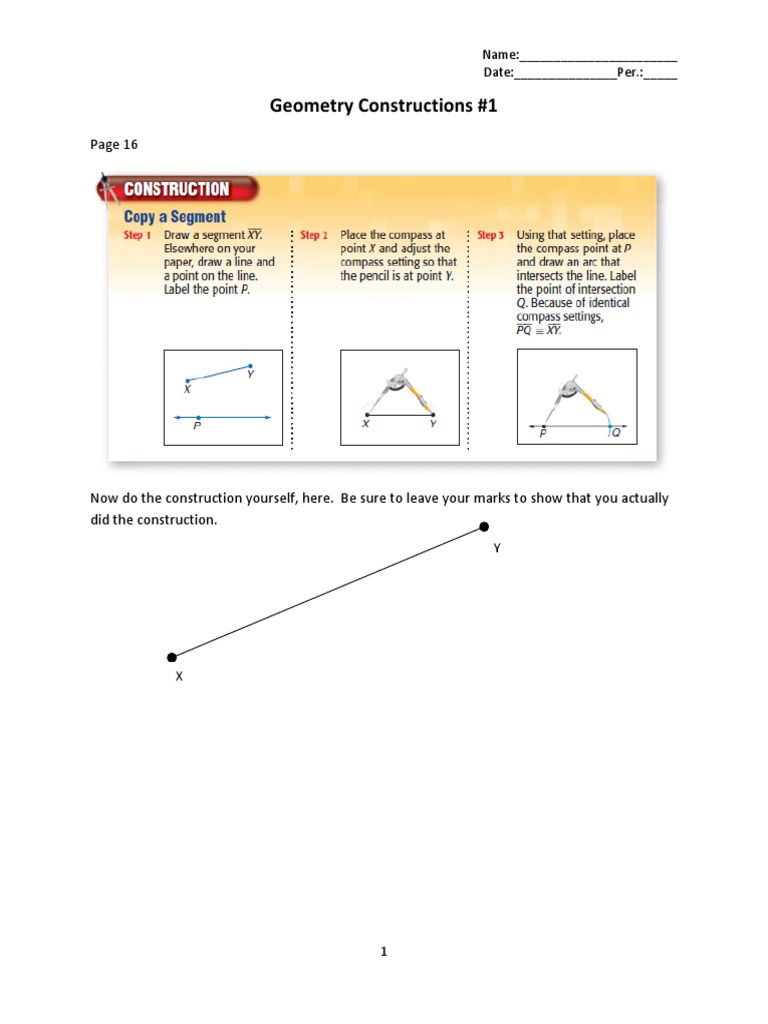 Geometry Construction Directions Packet PDF | PDF | Computing And ...