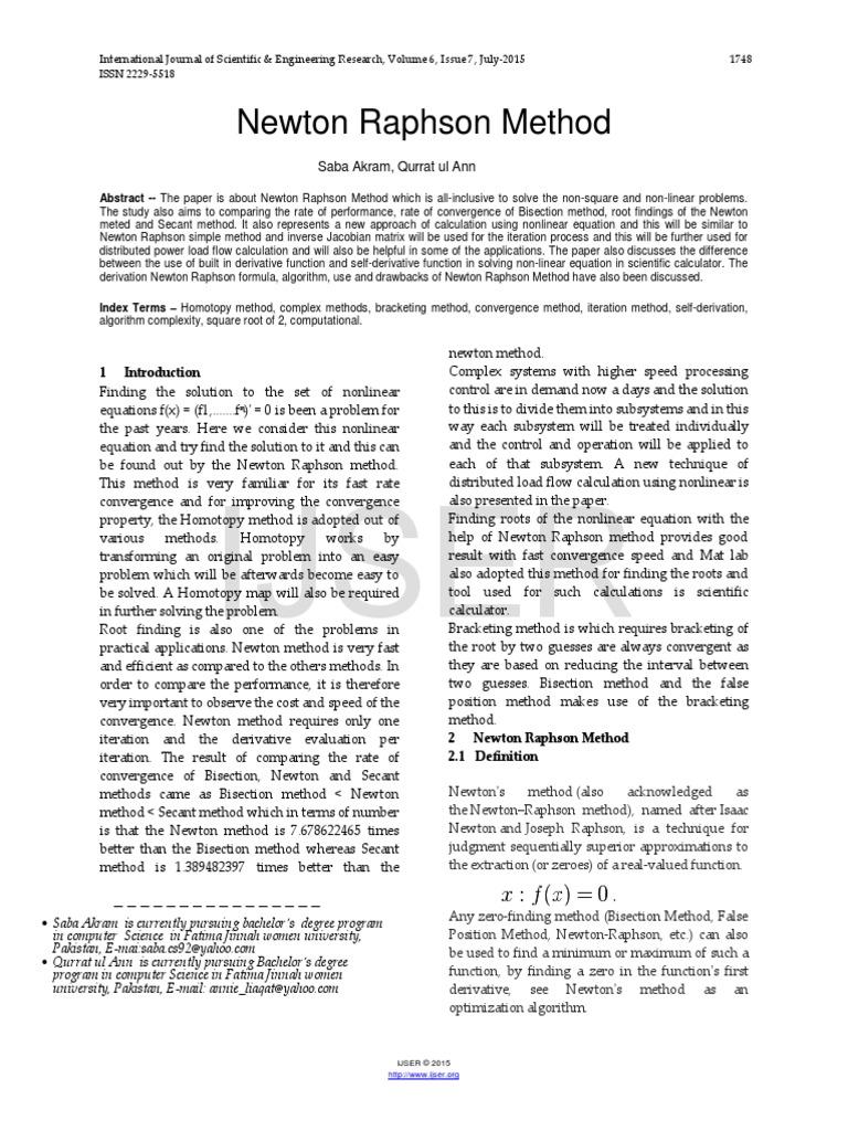 Newton Raphson Method PDF | PDF | Mathematics Of Computing ...