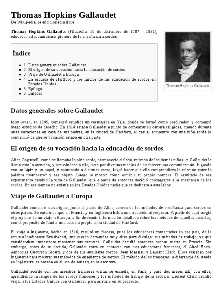 Thomas Hopkins Gallaudet | PDF | Política (general)